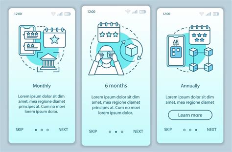 Ar Tool Subscription Onboarding Mobile App Page Screen Vector Template Monthly Or Annually