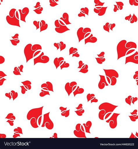 Cute Valentine Seamless Pattern With Hearts Vector Image