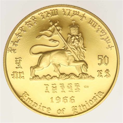 Äthiopien Haile Selassi 50 Dollars 1966 Pro Aurum Numismatik