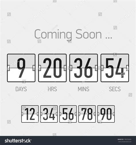 Flip Coming Soon Countdown Timer Template Stock Vector Royalty Free