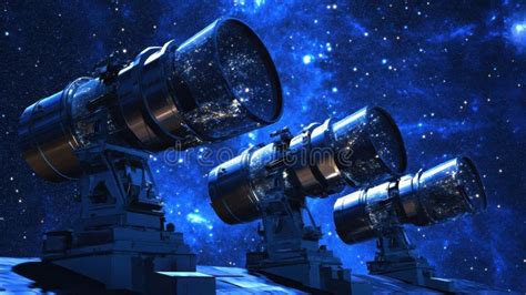 Optical Interferometry And Linked Telescopes For Space Observation Stock Illustration