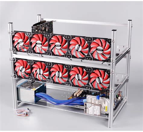 12 Gpu Mining Rig Aluminum Stackable Open Air Mining Case Computer Eth