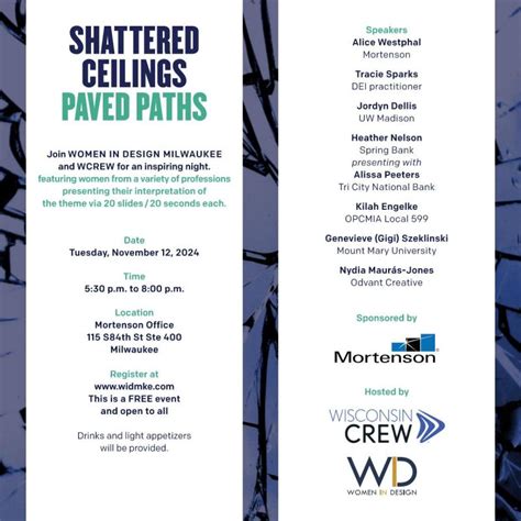 Women In Design Milwaukee On Linkedin Lightning Talk Shattered Ceilings Paved Paths Women