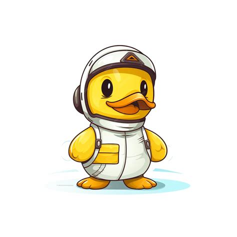 Premium Photo Cartoon Duck Wearing A Space Suit And Helmet Generative Ai