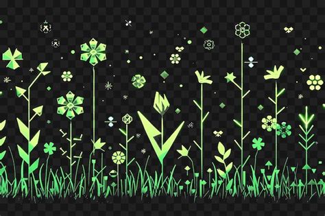 Premium Psd Set Of Simple Meadow 16 Bit Pixel With Grass And