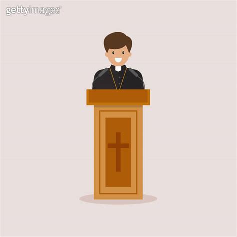 Priest Giving Speech From Tribune 이미지 1281579284 게티이미지뱅크