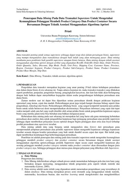 PDF Penerapan Data Mining Pada Data Transaksi Superstore Untuk