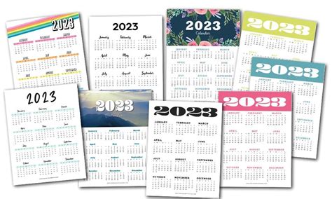 9 Free Printable One Page Calendars For 2023
