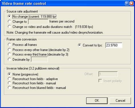 Frame Rate Conversion VideoHelp Forum