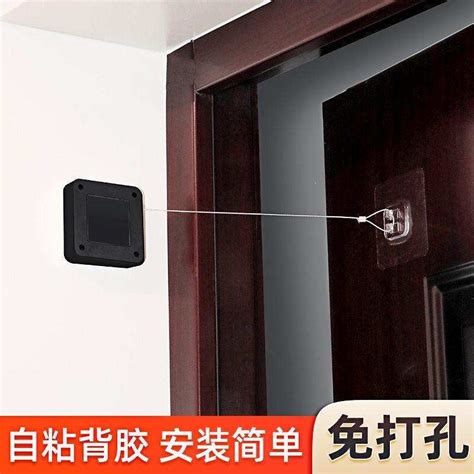 免打孔自动关门简易闭门器家用防盗门拉绳推拉门弹簧铁门关门神器 虎窝淘