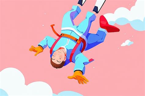 3d Sky Diver Flat Illustration Premium Ai Generated Image