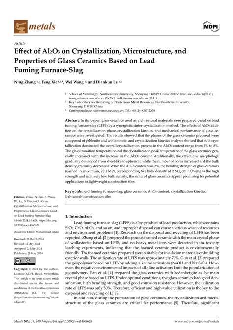 Pdf Effect Of Al2o3 On Crystallization Microstructure And
