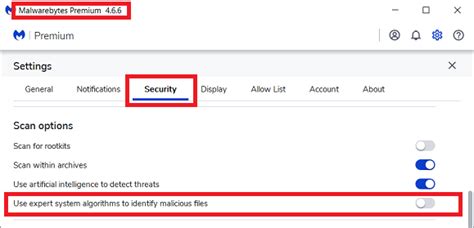 security settings use expert system algorithms to identify malicious
