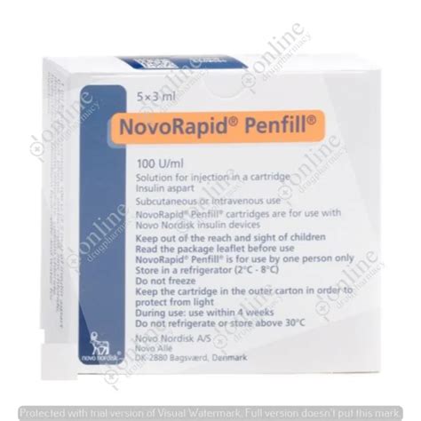 Novorapid 100 Iu Ml Penfill Insulin Aspart Its Side Effects Dosage