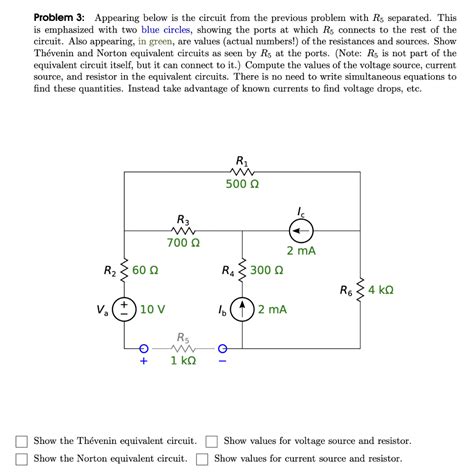 Solved Problem Appearing Below Is The Circuit From The Chegg Com