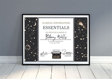 Classical Conversations Essentials Certificate Bundle Cc End Of Year