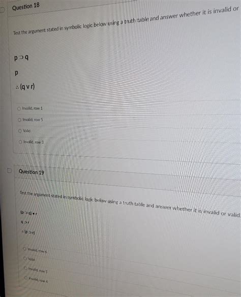 Solved Test The Argument Stated In Symbolic Logic Below