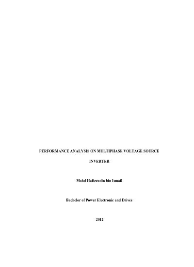 Performance Analysis On Multiphase Voltage Source Inverter