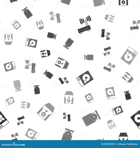 Set Router And Wi Fi Signal Optical Disc Drive Hard Disk Hdd And Uninterruptible Power Supply