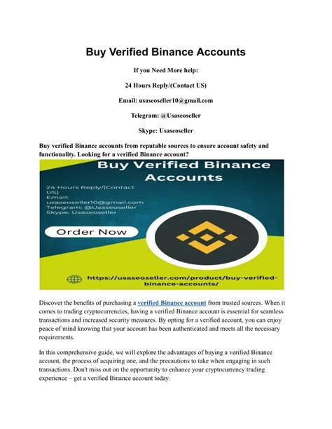 Ppt Buy Verified Binance Accounts Powerpoint Presentation Free