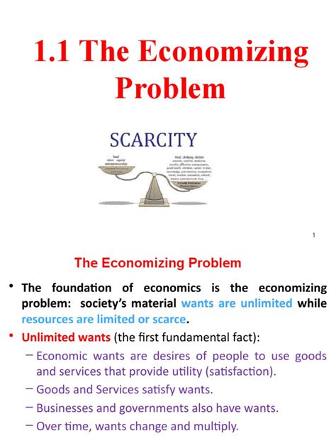 1 1 The Economizing Problem Pdf Economics Economies