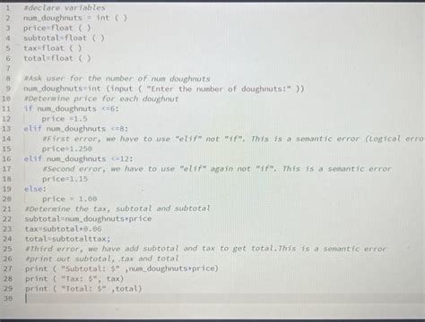 Solved Exercise 3 Identify Fix The Error Analyze The Chegg