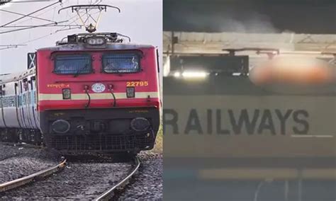 Video ரெயில் இன்ஜின் மேல் குதித்து தற்கொலை செய்த நபர் உடல் கருகி