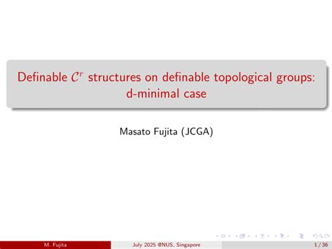 Pdf Definable C R Structures On Definable Topological Groups D