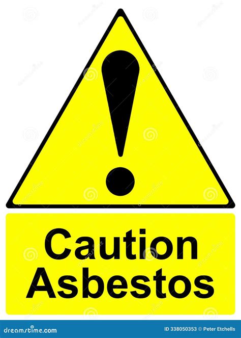 Caution Asbestos Sign On A Wall Vector Illustration