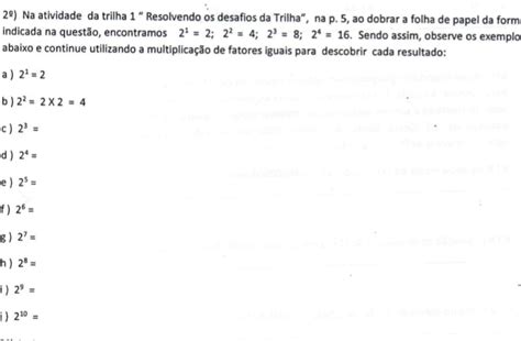 Solved 22 Na Atividade Da Trilha 1 “resolvendo Os Desafios Da Trilha” Na P 5 Ao Dobrar A