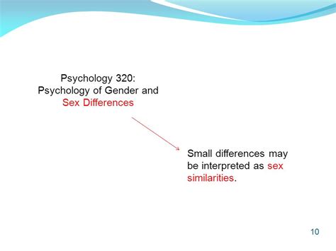 1 Psychology 320 Psychology Of Gender And Sex Differences September 16
