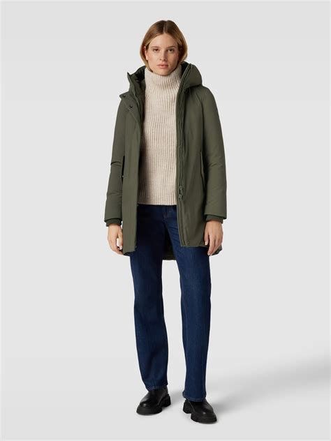 Save The Duck Parka Met Labelpatch Model Nellie In Kaki Online Kopen