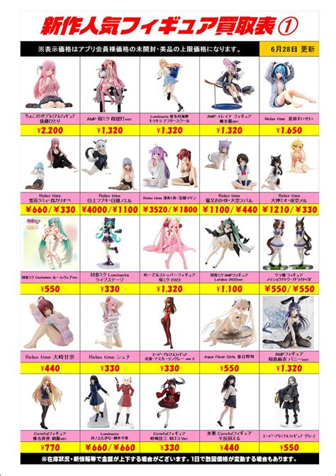 新作プライズフィギュア買取表更新しました！ 628 千葉鑑定団中央店