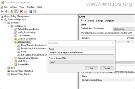 how to automatically store bitlocker recovery keys to ad active