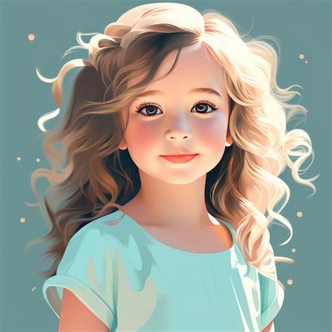 Premium Vector Cute Girl With Blue Eyes Illustration Vector Cute Girl