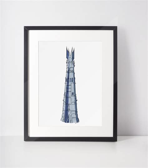 The Tower Orthanc Line Art Print Minimalist Lord Of The Rings Isengard