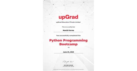 Manish M V On Linkedin Programming In Python Bootcamp • Manish Verma • Upgrad