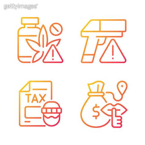 Illegal Transportation Gradient Linear Vector Icons Set 이미지 1365851822 게티이미지뱅크
