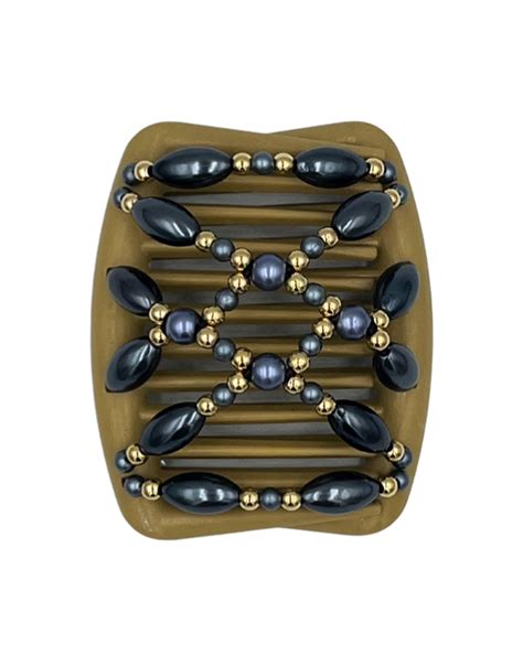 New Small Pearl Blue Gold Tan Combs Hair Magic Original