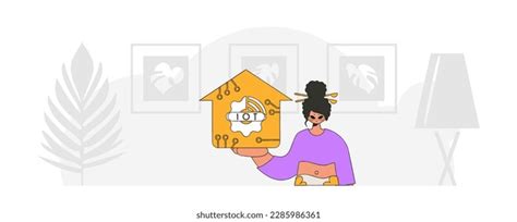 Girl Sitting On Ground Grasping Iot Stock Vector Royalty Free