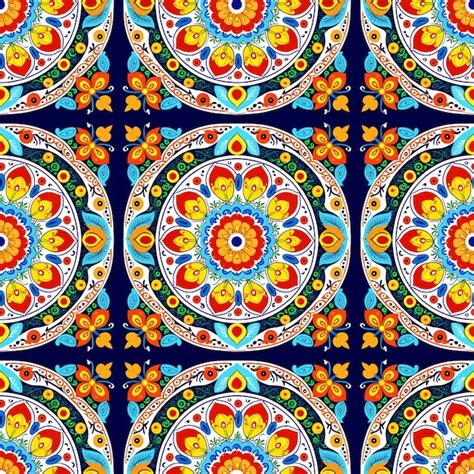Premium Photo Seamless Floral Pattern With Primitive Elements