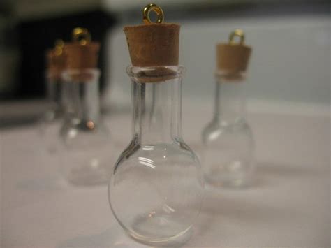 10 Square Flask Vials Square Flask Shaped Bottles Tiny Glass Etsy