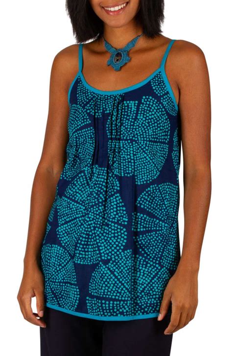 Tank Top Débardeur Femme En Coton Imprimé Bleu Wendy