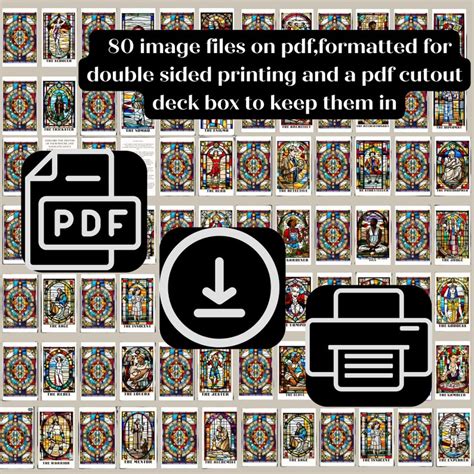 Archetypes Printable Oracle Card Deck Stained Glass Jungian Inspired