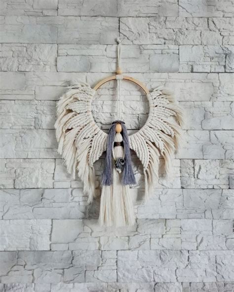 Панно макраме Ангел хранитель макраме на стену в интернет магазине Ярмарка Мастеров по цене