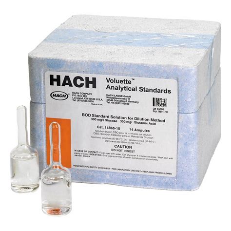 Hach 10 Ml Volume 300 Mgl Bod Standard Solution 897yd61486510