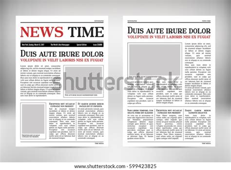 저널 템플릿입니다신문 인쇄에 관한 오래된 신문정보 스톡 벡터로열티 프리 599423825
