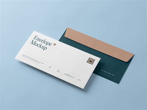 Free Front Back Luxury DL Business Envelope Mockup PSD Good Mockups
