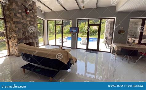 Relaxing Room In Modern Villa With Swimming Pool Nobody Inside