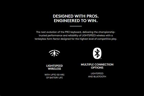 Logitech G Pro X TKL Lightspeed Wireless Bluetooth Gaming Keyboard GX Brown Tactile Switches